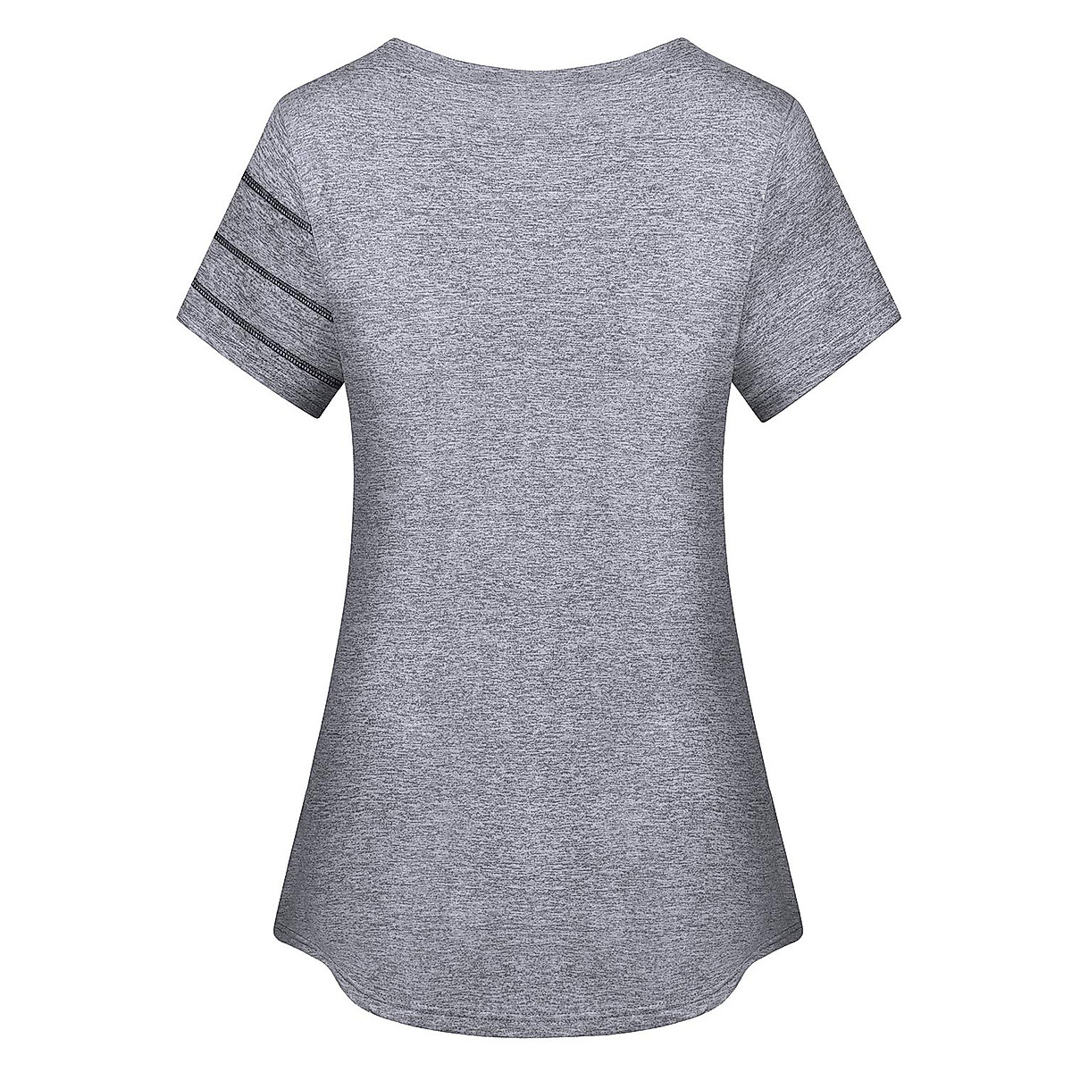 AxByCzD Running Shirts Women Workout Yoga Short Sleeve Tops Crew Neck Gym Casual Jogging Pilates Summer SportwearGrey Medium