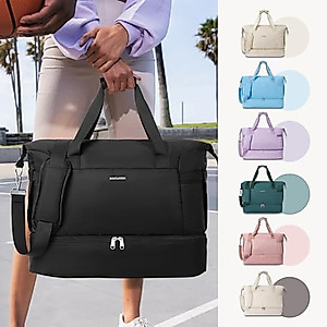 BOSTANTEN Weekender Bags for Women Travel Under Seat Carry On Bag Duffle Bag with Shoe Compartment Overnight Hospital Bags