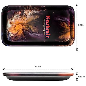 Multipurpose Metal Tray with Smooth Rounded Edges | Elegant and Sleek Design | Perfect for Travel, Storage, and Serving | 10.5" x 6.25" x 0.87" | Multicolor (Design|6)