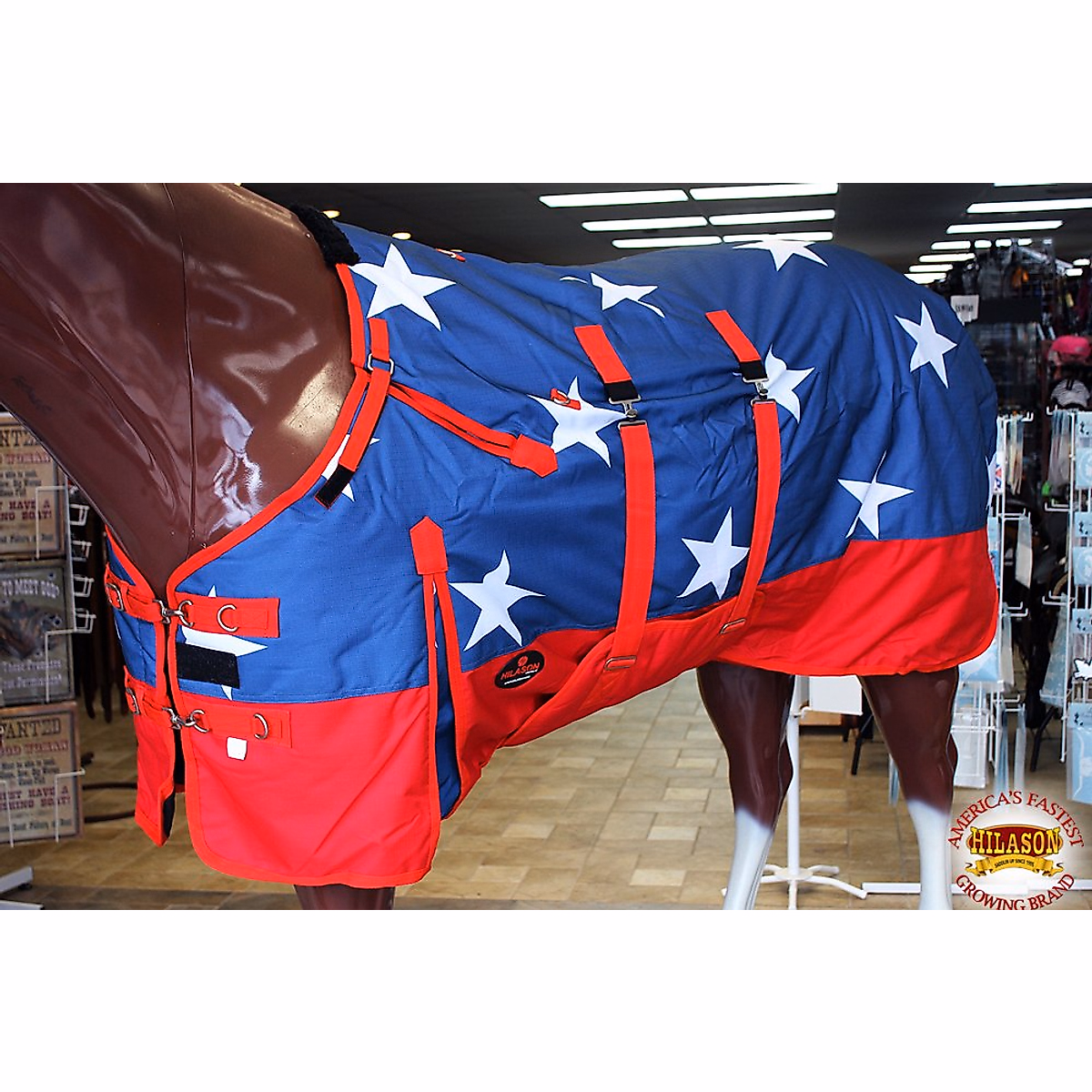 American Flag 74 in HILASON 1200D Winter Waterproof Poly Horse Blanket Belly Wrap | Horse Blanket | Horse
