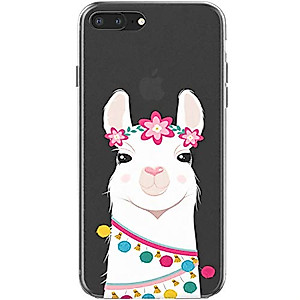 Toik Slim TPU Case for Apple iPhone 11 Pro Xs Max Xr 10 X 8 Plus 7 6s 5s SE Cover Design Silicone Cute Women Protective Girls Cartoon Lightweight Flexible Gift Print Alpaca Clear Llama Kawaii