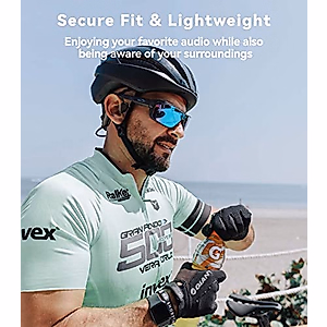 Open Ear Headphones, QODISA Wireless Air Conduction Headphones with Mic, Sport Headphones Bluetooth 5.3 IPX6 Waterproof Music Call-answering Lightweight for Running Workout Hiking Driving Cycling