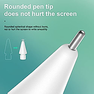 6 Pack [Pen Like] Pencil Tips for Apple Pencil 1st 2nd Generation Replacement Nibs No Wear Out Durable Fine Point Tip Compatible for Apple Pen White