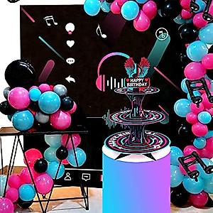 GLURUITE Tik Music Cupcake Stand 3-Tier Musical Birthday party decorations, Tok Musical Cupcake Tower for Music Themed Party Supplies Favors