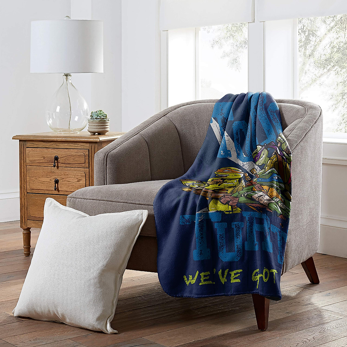 Northwest Nickelodeon Fleece Throw Blanket Teenage Mutant Ninja, Tough Turtles Blues, 45" x 60"