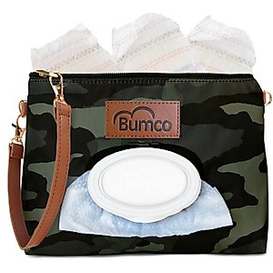 Bumco Diaper Clutch - Portable Wipes Dispenser & Baby Travel Essential, Airtight Baby Wipes Dispenser, Refillable Wipes Container, Travel Baby Essentials, Baby Wipe Dispenser, Diaper Bag Purse