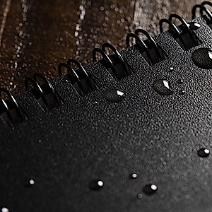 Rite In The Rain Weatherproof Side Spiral Notebook, 4.625" x 7", Black Cover, Universal Pattern, 3 Pack (No. 773L3)