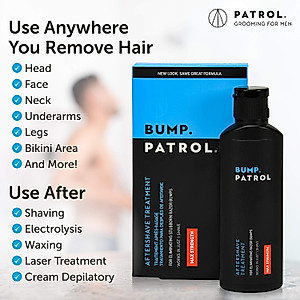 Bump Patrol Maximum Strength Aftershave Formula - After Shave Solution Eliminates Razor Bumps and Ingrown Hairs - 2 Ounces