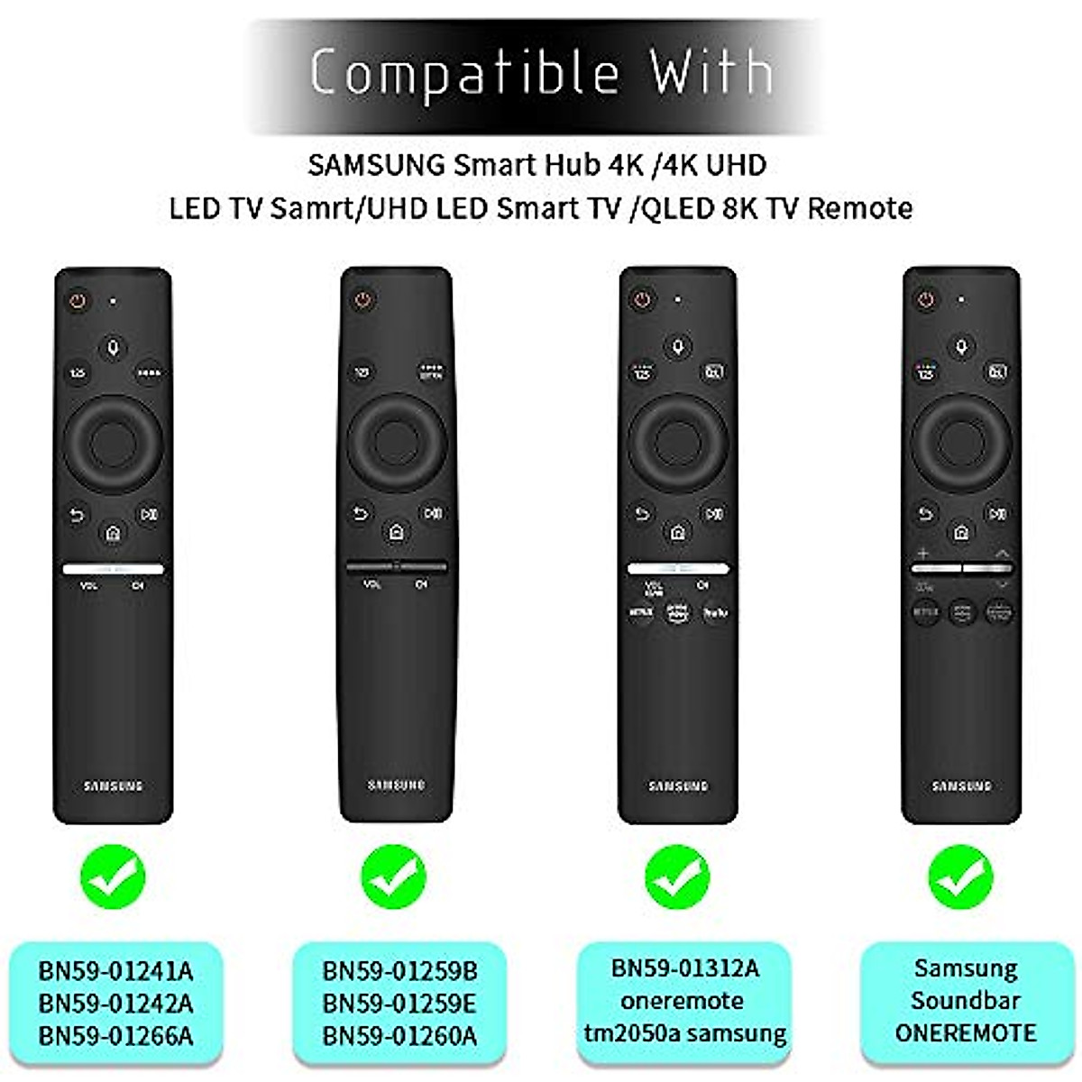 Silicone Protecitve Case Cover Holder Compatible for Samsung New Smart TV Remote Control BN59 Series,[Thicken Layer]Shockproof Anti Slip Curved Samsung Remote Battery Back Skin Sleeve Protector-Black