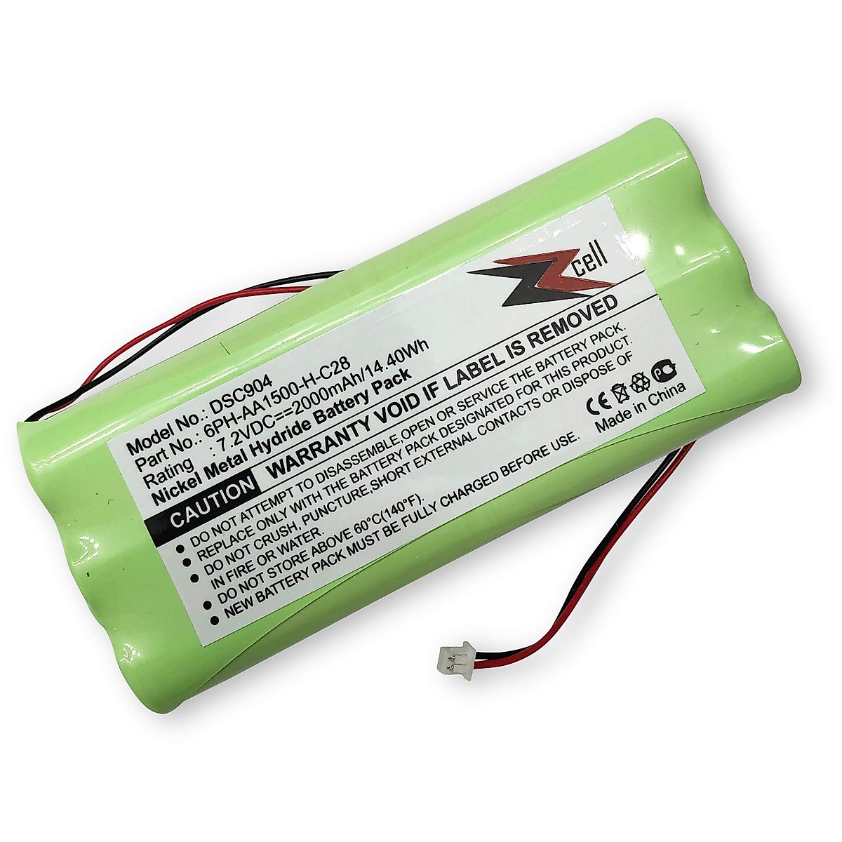 ZZcell® High Capacity Battery Replacement for Alarm DSC 6PH-AA1500-H-C28, 9047 Powerseries Security System, SCW9045, Direct Sensor 17-145A, ds415 2000mAh