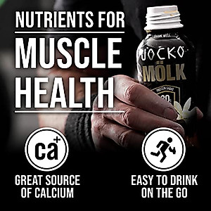Jocko Mölk Protein Shakes – Naturally Flavored Protein Drinks, KETO Friendly, No Added Sugar, 30g Grass Fed Protein - Ready to Drink, 12 FL Oz, 12pk, Liquid (Vanilla)
