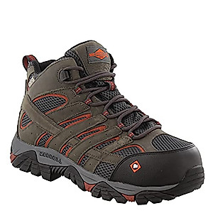 Merrell Men's Moab Vertex Mid Waterproof Composite Toe Construction Boot, Pewter, 10