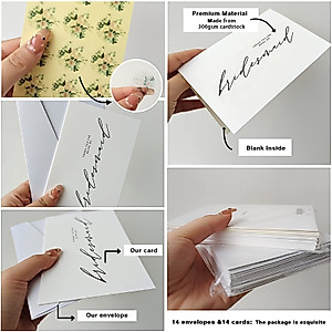 OJsensai (14 Pack) Thank You for Being My Bridesmaid Card Set, Bachelorette Party Card, Thankful Card for Bridesmaid, Wedding Ceremony Thank You Card With Matching Envelope