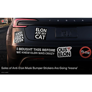 Tesla Bumper Sticker - I Bought This Before We Knew Elon was Crazy! Original Viral Sticker Tesla Owner Regret Decal Accessories Elon Musk - Funny Bumper Sticker Elon Regret! Model X Y 3 S Vinyl