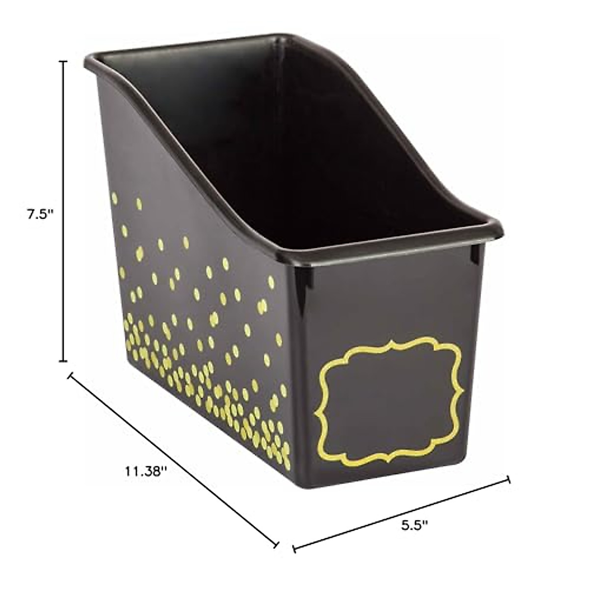 Teacher Created Resources Black Confetti Plastic Book Bin