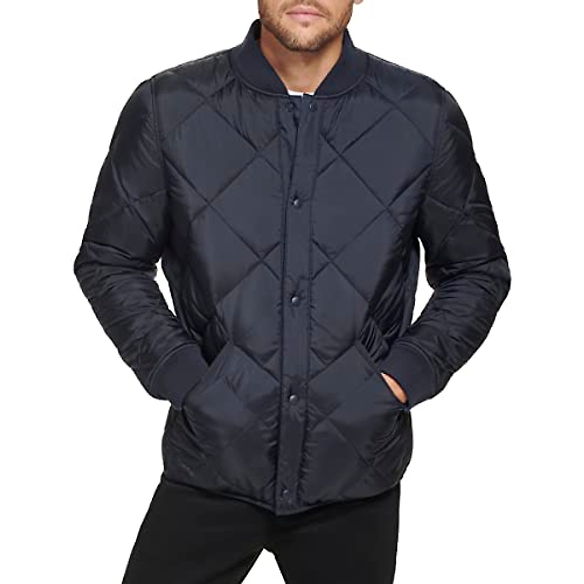 Calvin Klein Men's Reversible Diamond Quilted Jacket, True Navy, Medium