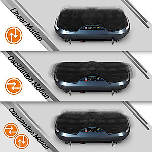 SereneLife Standing 3D Vibration Board Exercise Machine - Whole Body Workout Vibration Fitness Platform Passive Exercise - 2 Motor 3D Motion Technology, Resistance Band - Weight Loss & Toning SLVBX3