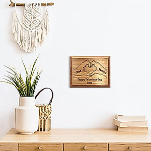 Personalized Wood Plaque with Heart Valentines Day - Wood Plaque Gift for Him Her Couple