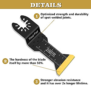 Trivd Frol 15PCS Titanium Oscillating Saw Blades Metal Cutting, Universal Multitool Blades for Metal Nails Hard Material and Wood Plastic, Multi Tool Blades Kits Fit Dewalt Bosch Milwaukee Ryobi