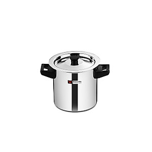 Butterfly Stainless Steel Premium Milk Pot Milk Boiler Milk Cooker Double Wall with Whistle and Funnel, 1 Litre, Silver