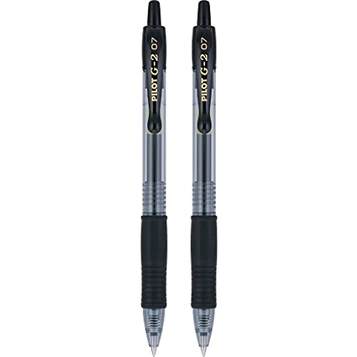 PILOT G2 Premium Refillable & Retractable Rolling Ball Gel Pens, Fine Point, Black Ink, 2-Pack (31031)