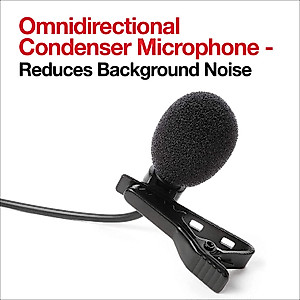 IK Multimedia iRig Mic Lav Lapel Microphone, omnidirectional Condenser lavalier Microphone with 1/8" TRRS Jack, Headphone Out and Daisy-Chaining for iPhone, iPad, Android, Mac, PC