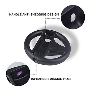 2Pack Mario Kart Steering Wheels Compatible for Nintendo Wii Remote, TechKen Mario Kart Racing Wheel Compatible with Nintendo Wii, Mario Kart, Tank, More Wii or Wii U Racing Games