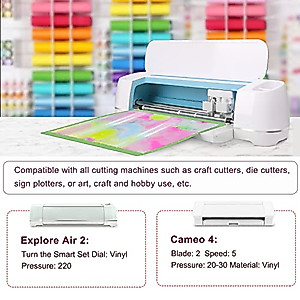 TECKWRAP Holographic Vinyl Glossy Candy Color Adhesive Vinyl for Craft Cutter 12" x 5ft, Pastel Rainbow