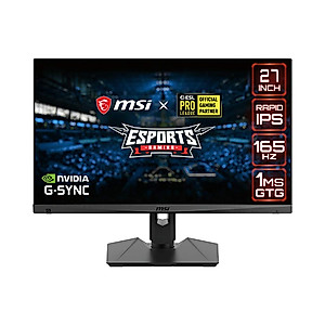 MSI QHD Rapid-IPS Quantum DOT Gaming Non-Glare Super Narrow Bezel 1ms 2560 x 1440 165Hz Refresh Rate Adjustable Arm G-Sync Compatible 27” Gaming Monitor (Optix MAG274QRF-QD) (Renewed)