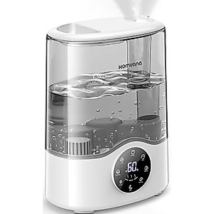 Homvana Humidifier Large Room, 7L (807ft²) Smart Warm and Cool Mist, Top-Fill Humidifiers for Bedroom Baby Nursery Grow Tent, Auto Adapt Mist Quick Air Humidity Indoor, Easy to Clean, Quiet, Diffusers