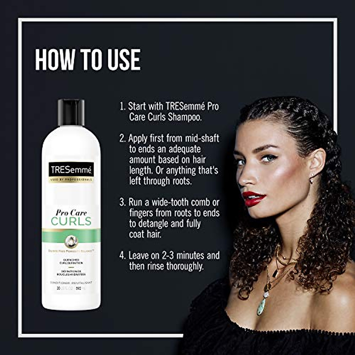 TRESemmé Conditioner Sulfate-Free for Curly Hair Pro Care Curls are Defined, Hydrated, and Frizz-Free 20 oz 4 Count