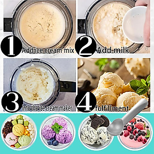 4 Pack Creami Pints and Lids for Ninja, for NC501 NC500 Creamy Icecream Containers Cups Jars Tubs Canisters Set, Smoothie Pot Compatible with NC501 NC500 Series Creamer Ice Cream Maker Machinease.