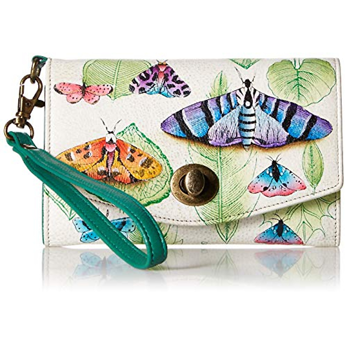 Anna by Anuschka Hand Painted Women’s Genuine Leather - Vintage Wristlet Clutch - Vintage Botanical