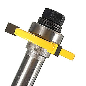 Yakamoz Adjustable Tongue and Groove Router Bit Set with 1/2 Inch Shank, 1-1/4" Stock Woodworking Cutting Milling Tools