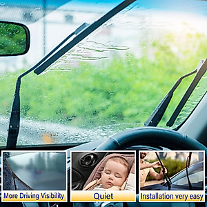 3 wipers Replacement for 2014-2021 Jeep Grand Cherokee, Windshield Wiper Blades Original Equipment Replacement - 22"/21"/11" (Set of 3) U/J HOOK