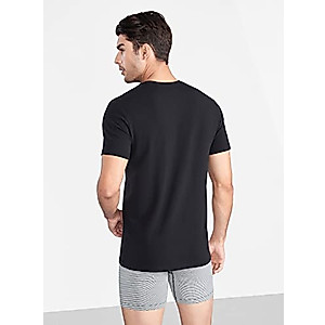 DAVID ARCHY Men's Soft Cotton Undershirts Breathable Comfy Tees Short Sleeve T-Shirts 3 Pack (XL, Black)