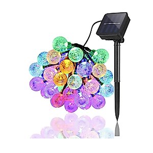 XUNATA Solar String Lights Outdoor, Waterproof 20 LED 16.4FT 8 Modes for Christmas, Home, Garden, Yard, Porch, Tree, Party, Holiday Decoration(Multi-colored)