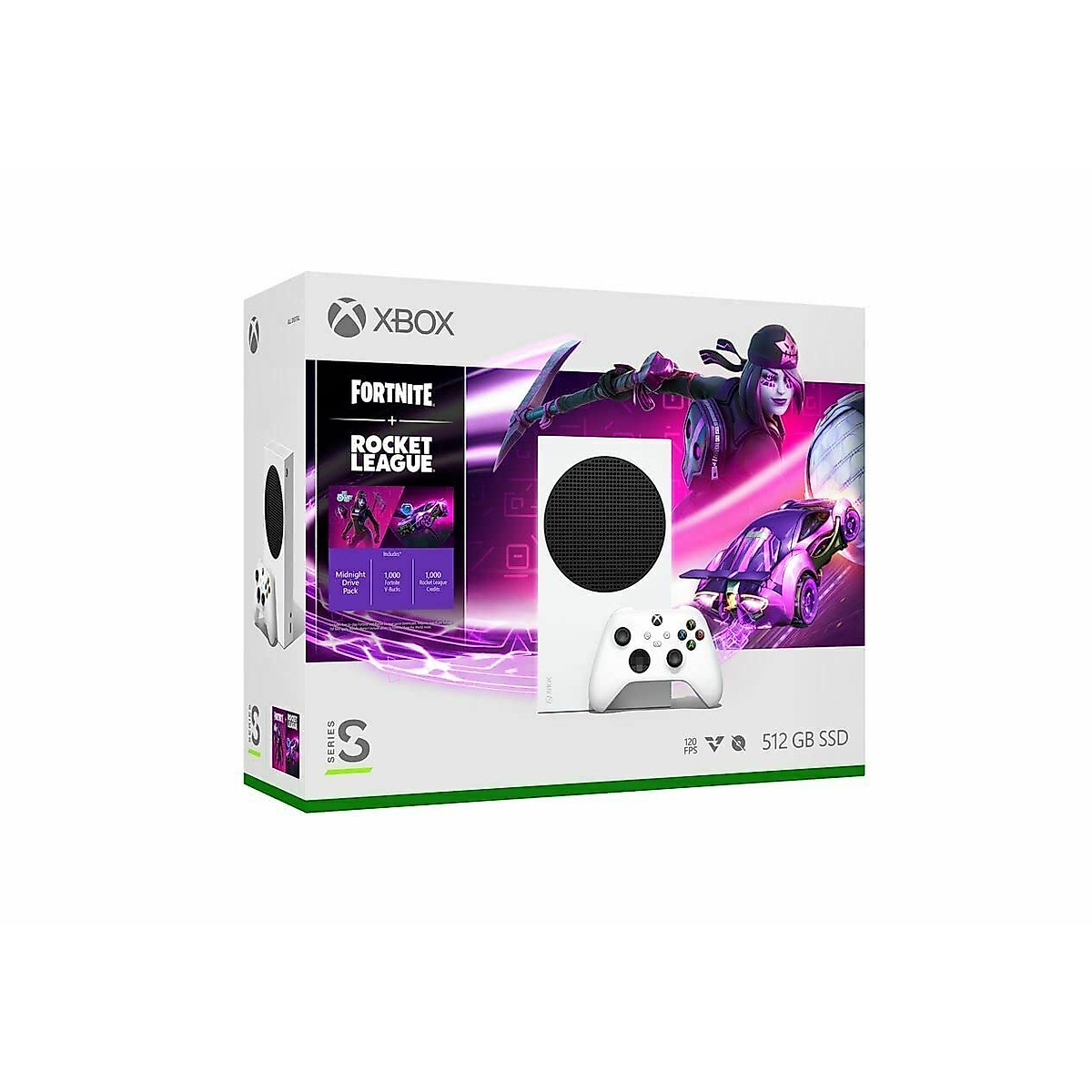 Microsoft Xbox Series S All-Digital Console I Wireless Controller I HDR I AMD FreeSync I Up to 1440p Gaming Resolution I Up to 120 FPS Performance Target I with HDMI Cable (Fortnite & Rocket League) (Renewed)