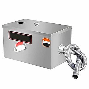 Commercial Stainless Steel Grease Trap Interceptor, Grease Trap, Oil and Water Separator, Removable Mesh Filter, for Kitchen, Restaurants, Coffee Shops
