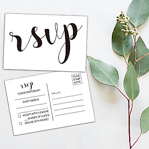 50 RSVP Postcards - Blank with Mailing Side, Response Cards for Bridal Shower, Rehearsal Dinner, Engagement Party, Baby Shower, or any Special Occasion, 4 x 6 Inches.