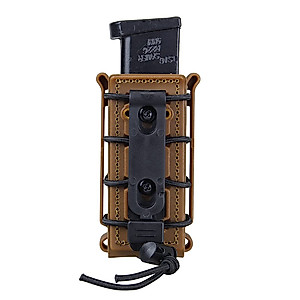 IDOGEAR 9mm Mag Pouch Pistol Magazine Pouch Soft Shell Fast Magazine Pouch Tactical Mag Carrier Hunting Airsoft Gear Tall Version (Tall-Dark Earth)