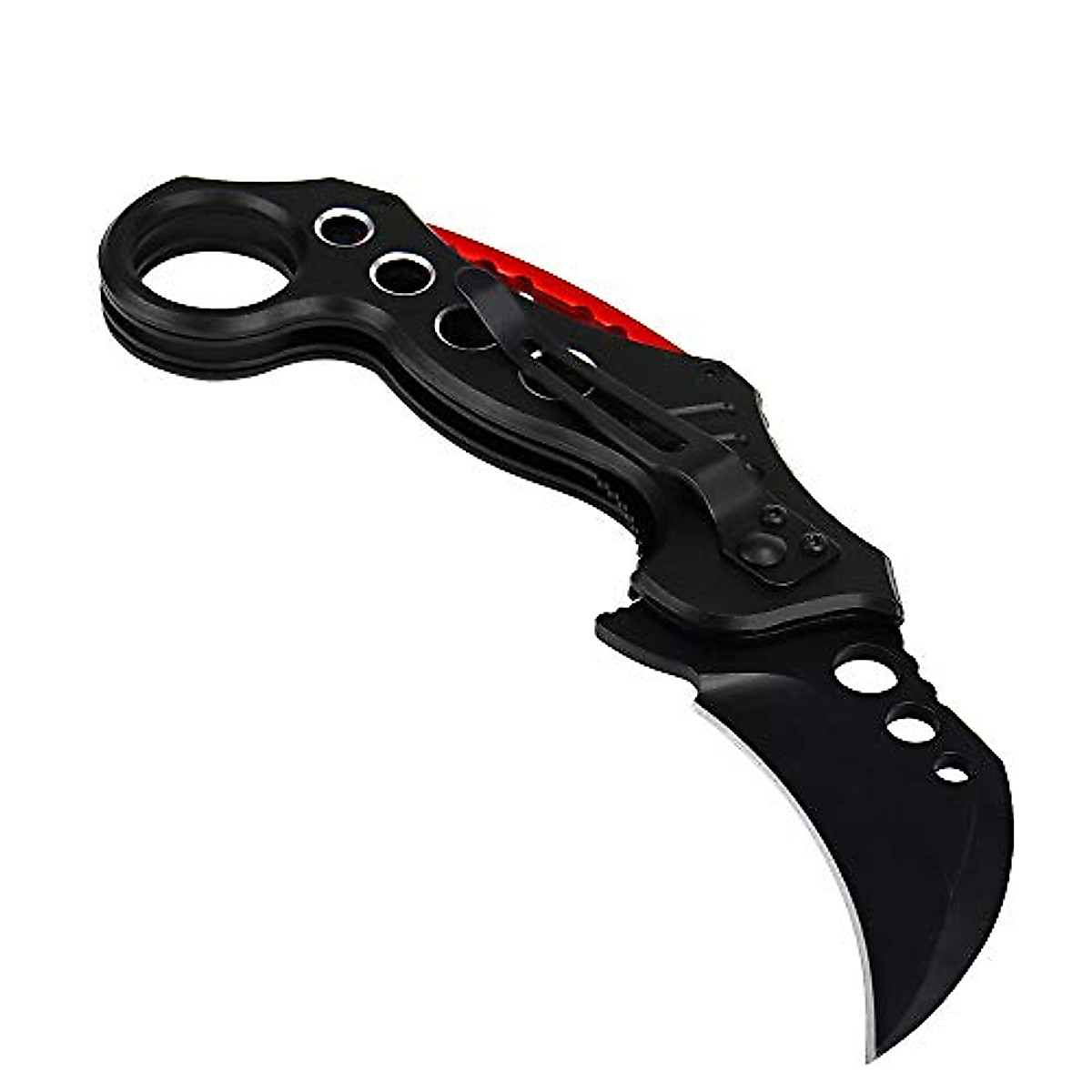 ALBATROSS FK002-H Classic Spring Assisted Opening Folding Pocket Knife Tactical Camping Hunting Sharp Raptor Claw Knife with 8 round holes