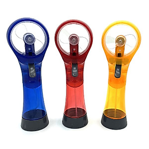 CEBUY Handheld Water Misting Fan, Mist Spray Fans for Outside Portable, 3 Pack (Dark Blue/Red/Yellow)