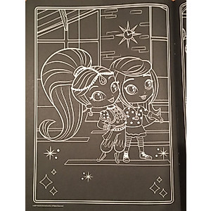 Nickelodeon Shimmer and Shine Bright Idea Book to Color - Includes 4 Milky Crayons (Black Pages to Color)