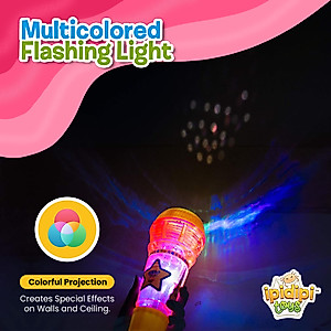 IPIDIPI TOYS Echo Microphone for Kids - Stocking Stuffers, Magic Microphone for Toddlers with Multicolored Flashing Light - Speech Therapy Toys and Retro Gift Mic Toy for Girls (Pink/Yellow)