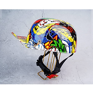 WYFDC DOT Approved - Retro Baseball Style Cap Motorcycle Helmet Unisex-Adult - for Bike Cruiser Chopper Moped Scooter (X-Large, Painting), Black