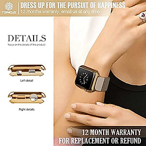 top4cus 44mm Cover Soft TPU Anti-Scratch Lightweight 44mm Iwatch Case All-Around Screen Protector, Optional Cases Compatible with Apple Watch Series 8/7 Series SE2/6/SE/5/4 Series 3/2/1 - Gold