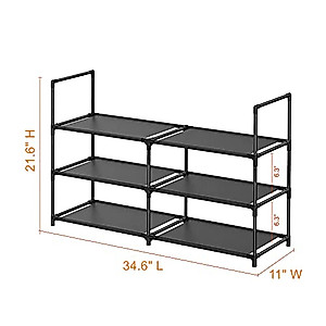SmartYeen 3-Tier Shoe Rack,12 Pairs Shoe Shelf Storage Organizer for Closet Entryway