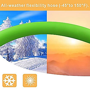 DERPIPE Heavy Duty Garden Hose - 5/8" x 50 ft, Flexible and Kink Resistant RV Safe Drinking Water Hose, with 3/4" GHT Solid Aluminum Connector