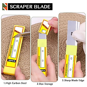 WRAPXPERT 4 Inch Scraper Blades 160 PCS Razor Scraper Blade 4" Replacement Razor Blades for Floor,Glass,Paint